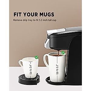CHULUX Upgrade Single Serve Coffee Maker, 12oz Fast Brewing Machine Brewer Compatible With Pods & Reusable Filter, Auto Shut-Off, One Button Operation, for Hotel, Office, or Travel