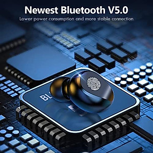 8D True Stereo - Wireless Gaming Headset - Noise Cancelling - TWS Mini in-Ear Earbud with Microphone - Bluetooth Headphones - Wireless Earbuds for Both Apple and Android Smartphones. (Black)