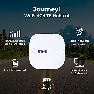 TravlFi Journey1 LTE RV WiFi Hotspot | RV Internet with Multiple Networks, Pay As You Go and No Contracts | Portable Internet for Travel, Motorhomes and Campers