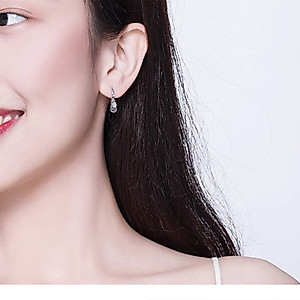 Small Huggie Hoop Earrings Sterling Silver CZ Crystal Tassel Star Circle Disc Dangling Cartilage Earrings Hoops Dainty Christmas Gifts for Women(Silver Circle)