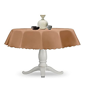 Brite Tools Premium Leather Splat Mat Under High Chair 52” Anti-Slip Bonded Suede Backing Wipeable Waterproof Stain Spill Resistant Floor Cover Portable Baby Drop Table Cloth Blanket (Brown (Round))