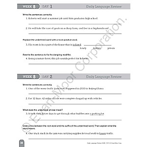 Evan-Moor Daily Language Review, Grade 7 Actvities Homeschooling & Classroom Resource Workbook, Reproducible Worksheets, Teacher Edition, Daily Practice, Skills Assessment, Grammar, Punctuation