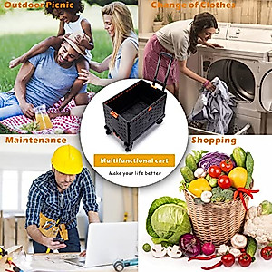 Foldable Shopping cart Utility trolleys, Roller Grocery carts, Outdoor Camping carts, Suitable for Shopping Luggage Tools Office