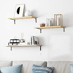 KOOEIN L-Shaped Shelves Bracket,2X Wall-Mounted Metal Support,Hidden Storage Shelving,Heavy Floating Rack,Modern Kitchen Frame,10/15/20/25Cm,Black,20cm/8in