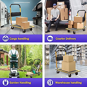 Xilin Scissor Hydraulic Lift Table Cart 3300LBS Capacity 39.4''Lifting Height and 330lb Push Cart Dolly Foldable Platform Truck with Mute Wheel