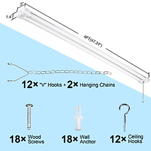 THKSGOD Linkable LED Shop Light 4ft