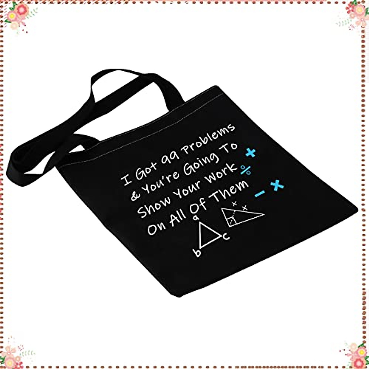 JYTAPP Math Teacher Gift Canvas Teacher Bag Math Science Geeky Gift Math Teacher Tote Bag Funny Gift