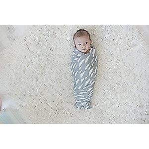 Muslin Swaddle Blankets – Soft Pure Cotton Muslin Blankets – 4 Pack of Breathable Swaddle Blankets – Unisex Baby Swaddle Blanket Set in Grey/White Designs – Multi Use Muslin Blankets – 47 x 47 inches