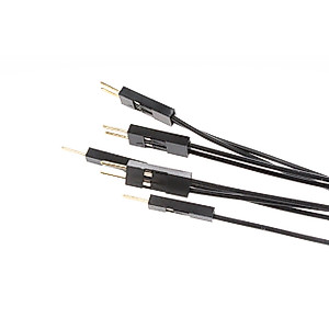 NOYITO Motherboard Extension Cable Set 22AWG Silver Plated Cable Gold-Plated Plug Power SW Power LED HDD LED Reset SW Four Kinds Extension Cable for PC DIY (0.3 Meters, Black)