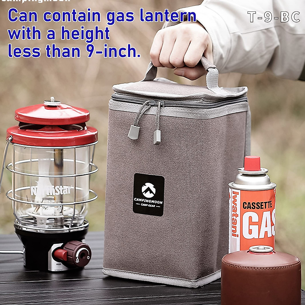 CAMPINGMOON Camping Gear Lantern Storage Case T-8,T-9 (10.2'' Height (T-9BC))
