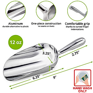 CUSINIUM Aluminium Popcorn Scoop + 2pcs Popcorn Salt Shaker with Handle Bundle