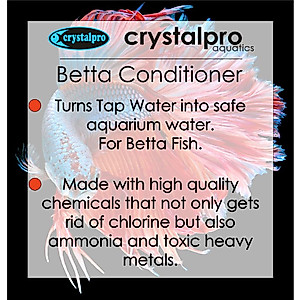 Crystalpro Betta Water Conditioner 4.22 Oz - Treats 660 Gallons - Additional Minerals Neutralizes Chlorine Concentrated Aquarium Water Conditioner for Betta Fish Tank Ideal for Betta Fish Care