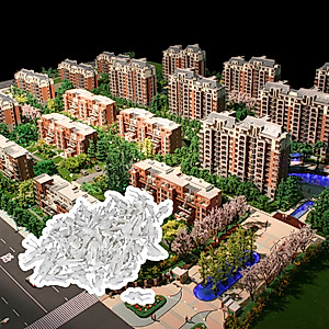 BQLZR White Unpainted Architectural 1:100 Scale Model Figures Standing Little People Figures for Miniature Scenes, White Color Pack of 100