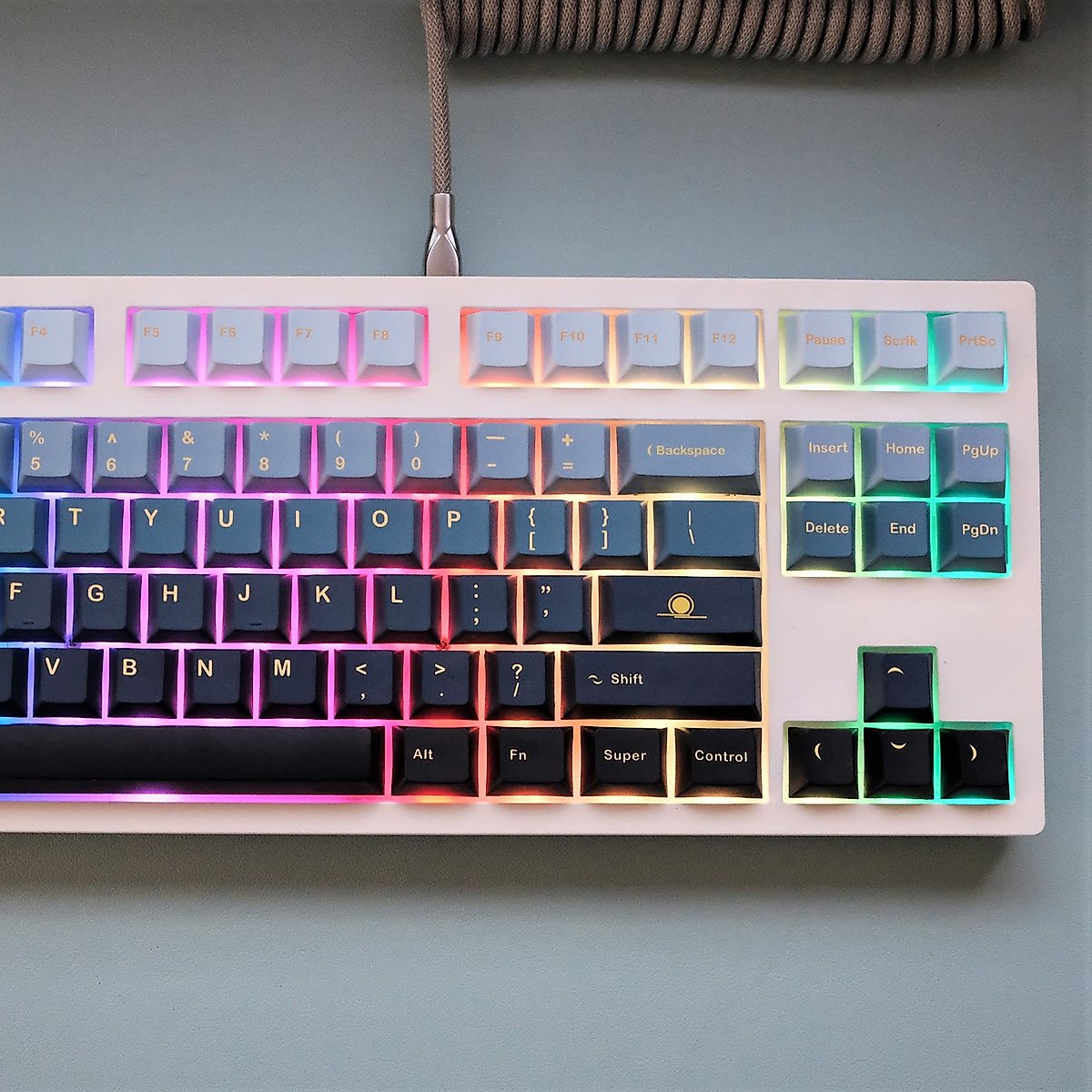 TOKEY Custom Keycaps-129 Keys Full Kit Set, Cherry Profile, PBT Dye Sublimation Non-Backlight US ANSI Layout Keycaps, for Cherry MX Gateron Kailh Box Switches Mechanical Gaming Keyboards(Moonrise)