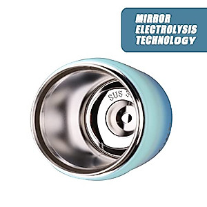 ZLINS Insulated Cup with Straw and Lid with Ice Cube Tray, Iced Coffee Drinking Mug, Reusable Stainless Steel Travel Tumbler, Double Wall Vacuum for Smoothie 14 OZ(Blue/Pink Set)