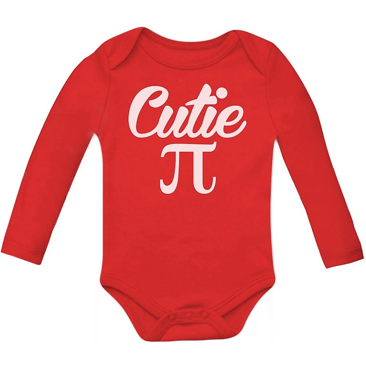 Cutie Pi Symbol Outfit Infant One Piece Pi day Funny Baby Long Sleeve Bodysuit 12M Red
