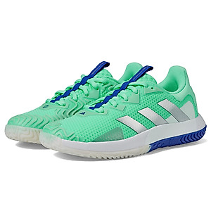 adidas Women's Solematch Control Sneaker, Pulse Mint/Silver Metallic/Lucid Blue, 6