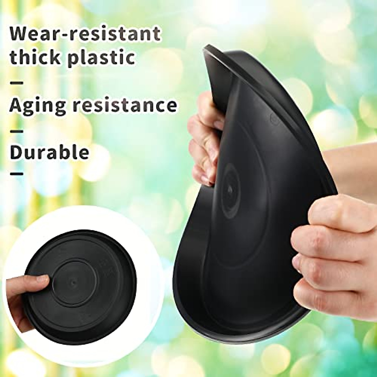 16 Pack Plastic Plant Saucer Black Pot Saucers Round Plant Water Tray Thick Drip Trays for Potted Plants Flower Pot Pan Plant Drainage Tray for Indoor Outdoor Garden, 4 Inch, 6 Inch, 8 Inch, 10 Inch