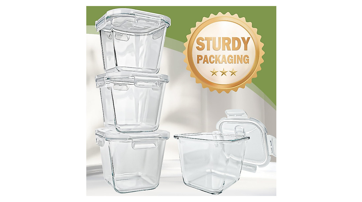 Glass Soup Containers with Lids - 4 Cup Food Storage & Meal Prep