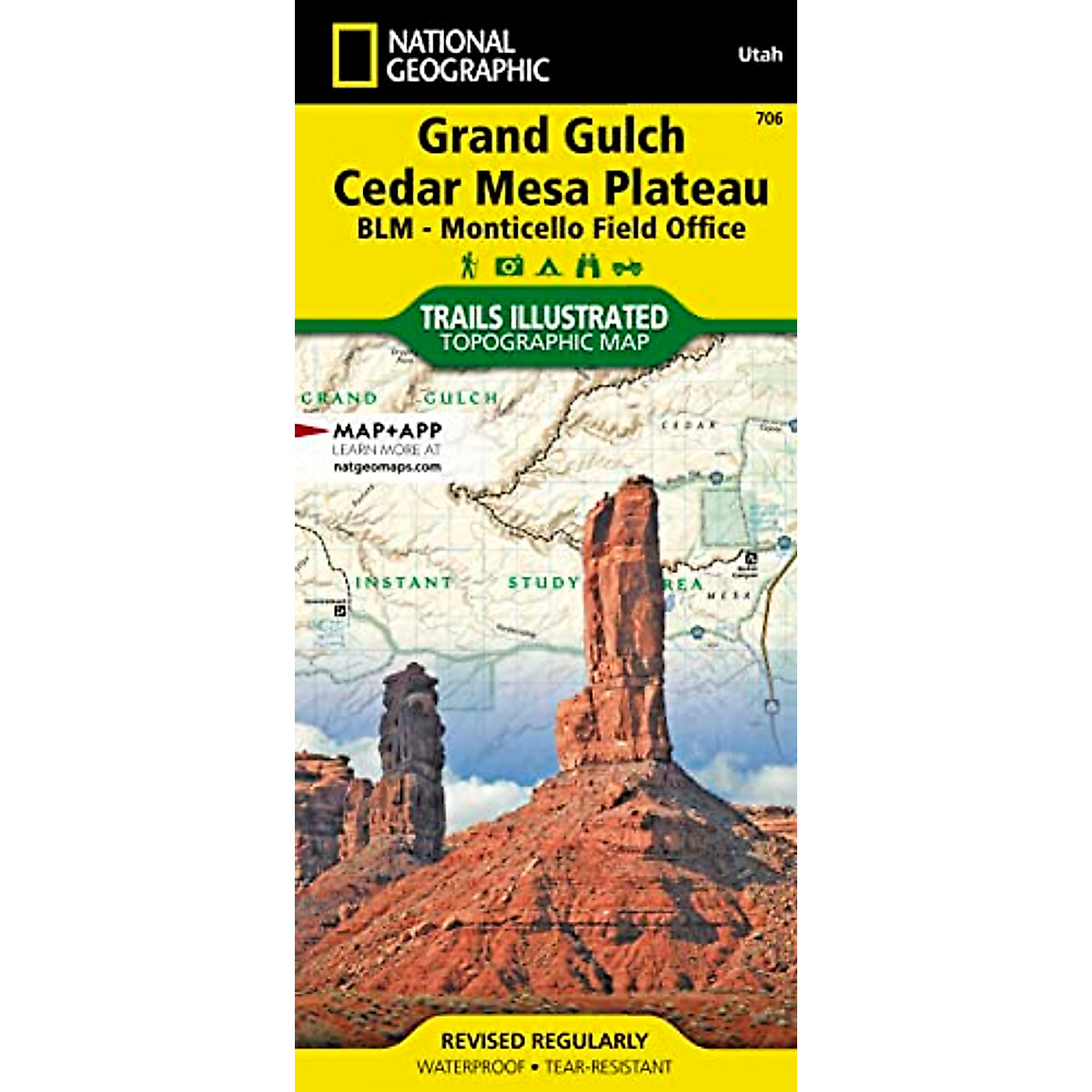 Grand Gulch, Cedar Mesa Plateau Map [BLM - Monticello Field Office] (National Geographic Trails Illustrated Map, 706)