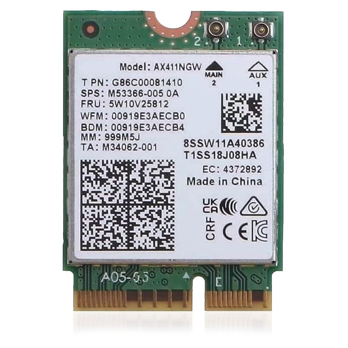 HighZer0 Electronics AX411 WiFi 6E Card | Tri-Band Wi-Fi | Up to 3.0 Gbps | CNVio2 M.2 WiFi Card for PC | Supports Bluetooth 5.3 | Requires Intel 12th+ Gen CPU Windows 10/11, Linux | AX411NGW (AX411)