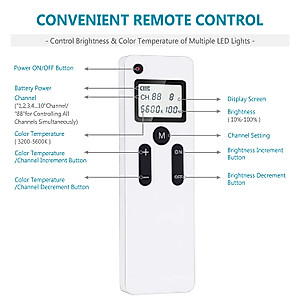 Neewer Advanced 2.4G 480 LED Video Light, Dimmable Bi-Color LED Panel with LCD Screen and 2.4G Wireless Remote