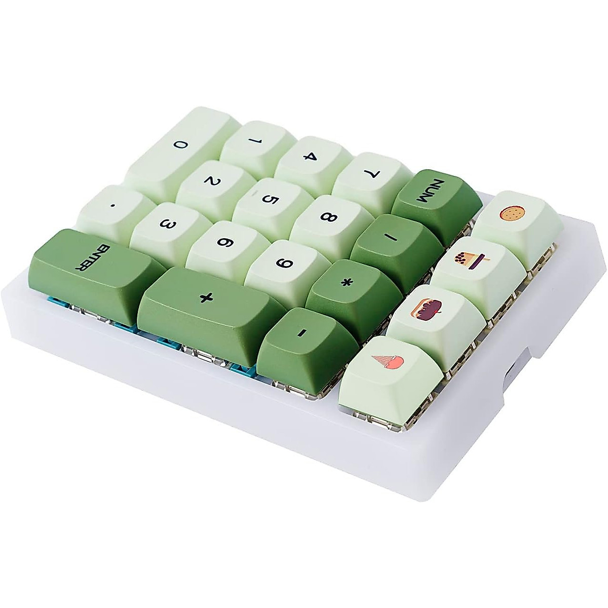 BOYI TD21 Hot Swappable Numpad,21 Keys Mini Numpad Portable Keypad Bluetooth 5.0/2.4GHz/Wired Number Pad Keyboard PBT Keycaps RGB Backlit Type-C Mini Keyboard (Matcha Green XDA Keycaps)