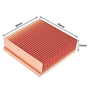 Pure Copper Skiving Fin Heatsink 50mm x 50mm x 15mm/ 1.96 x 1.96 x 0.59 inches for Electronic Chip Led Cooling