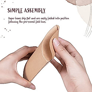 Pillow Boxes, 100-Pack Pillow Gift Boxes with Twine Rope, Kraft Mini Favor Boxes, 7.5 x 3.7 x 1.2 Inches