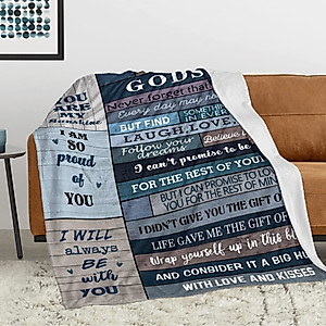 Xutapy Godson Gifts from Godmother/Godfather/Godparents, 1st Communion/Baptism Gifts for Boys, Birthday Christian Gifts for Godson Blanket 60’’x50’’, Graduation Gift for God-Son