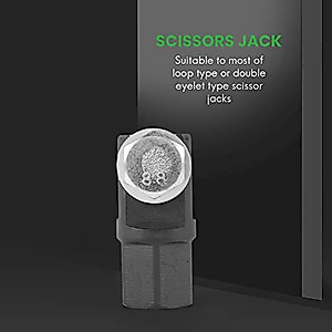 Guddla 2 Pcs Scissor Jack-Adaptor Black Metal 1/2 Inch for Use with 1/2 Inch Drive or Impact Wrench Tools IJA001