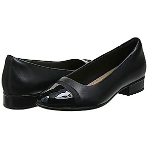 Clarks womens Juliet Monte Pump, Black Leather/Synthetic, 8.5 Wide US