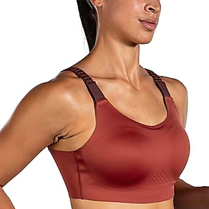 Brooks Women's Scoopback 2.0 Sports Bra for High Impact Running, Workouts & Sports with Maximum Support - Copper/Run Raisin/Ice Blue - 40 C/D