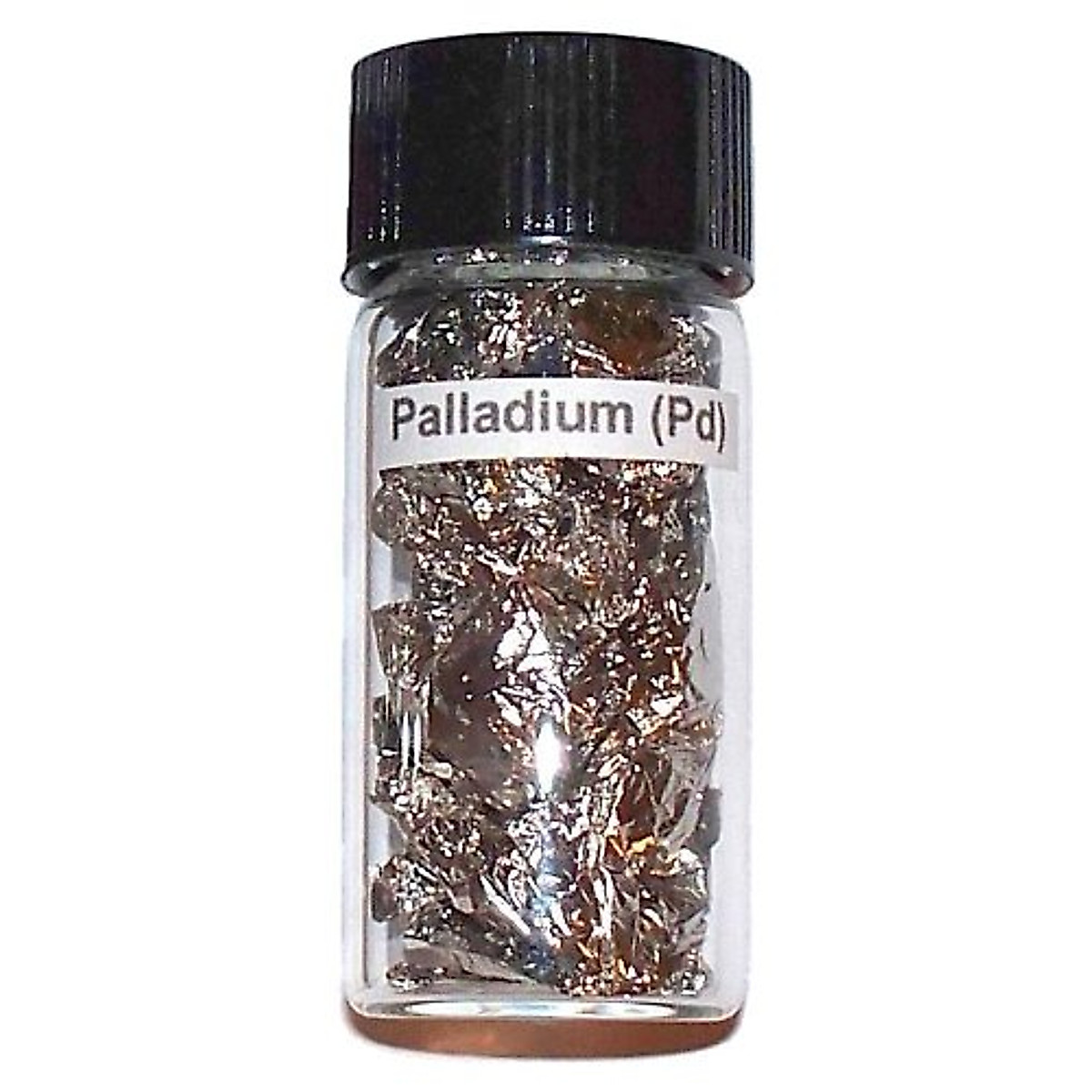 Palladium Metal Leaf Element Sample in Glass Vial - Great for Collections, Displays, Education and Gifts