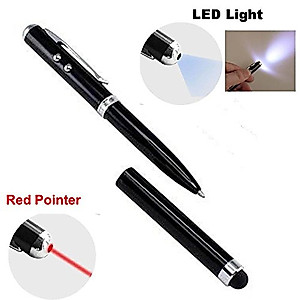 Stylus Pen, [3 Pcs] 4-in-1 Universal Touch Screen Stylus + Ballpoint Pen + Pointer + LED Flashlight for Smartphone/Tablets iPad iPhone Samsung etc + Extra Battery