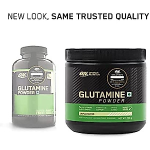 Glamzy Optimam Nutritions L-Glutamine Powder, Amino Acid Support & Muscle Recovery, 5g Glutamine per Serve, 250 Gram, 50 Serves