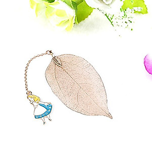iFCOW Bookmark Creative Gold Metal Leaf with Pendant Fairy Tale Style for Book Paper Reading Kid Boy Girl Student Alice