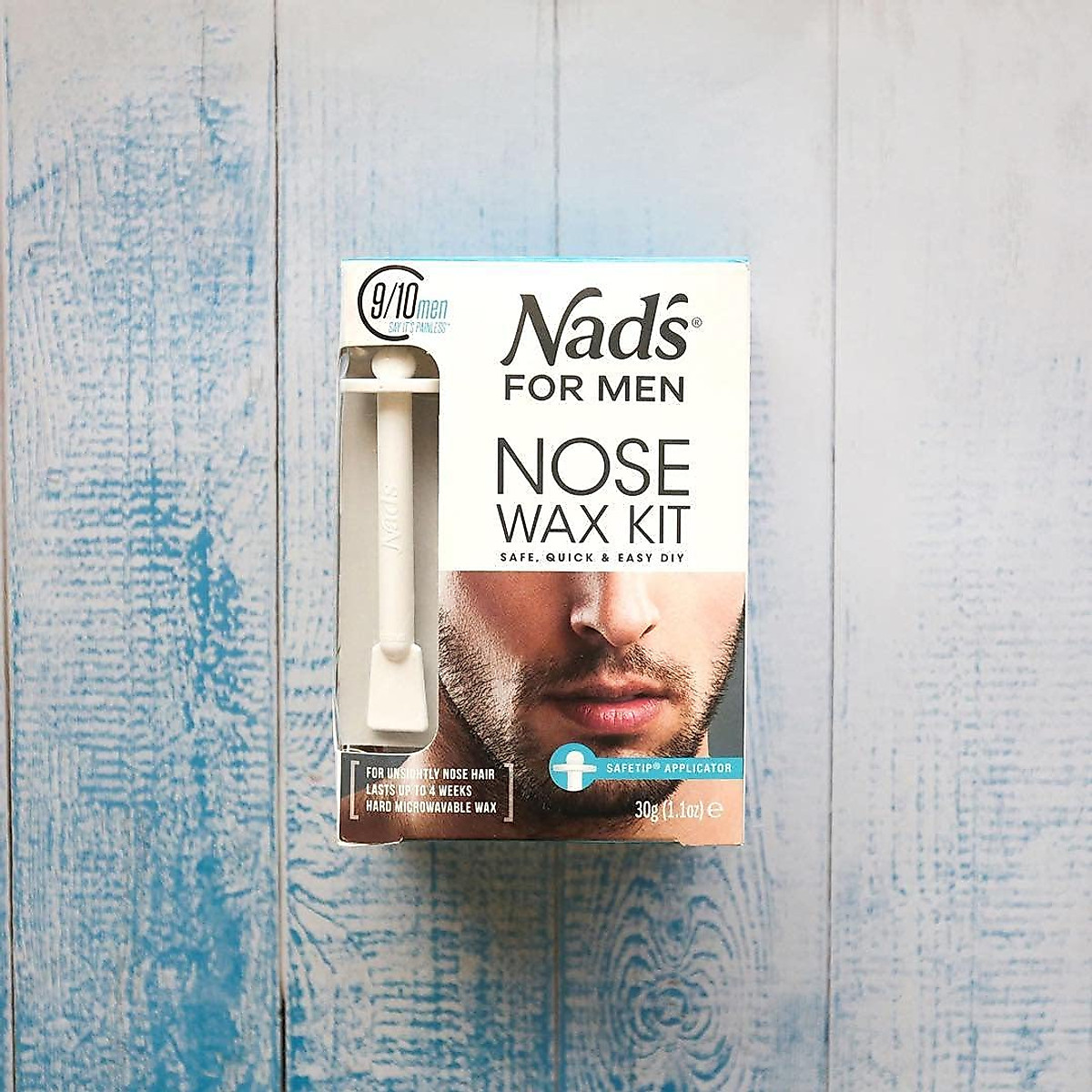 Nad's For Men Nose Waxing Kit - Hair Removal with Hard Wax, Moustache Protectors, Applicators, Spatulas, and Post-Wax Wipes
