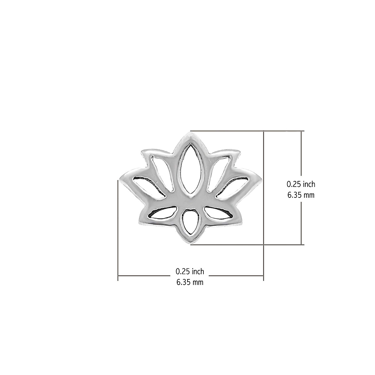 Boma Jewelry Sterling Silver Lotus Blossom Flower Stud Earrings