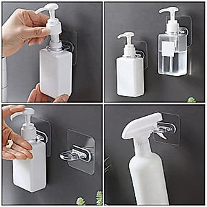 Zerodeko 20pcs Self Adhesive Wall Hook Spray Bottle Hanger Broom Mop Grippers Bathroom Storage Hanger for Umbrella Eyeglasses Towel Shower Sponge