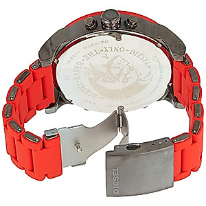 Diesel Men's 57mm Mr. Daddy 2.0 Quartz Stainless Steel and Silicone Chronograph Watch, Color: Gunmetal, Red (Model: DZ7370)