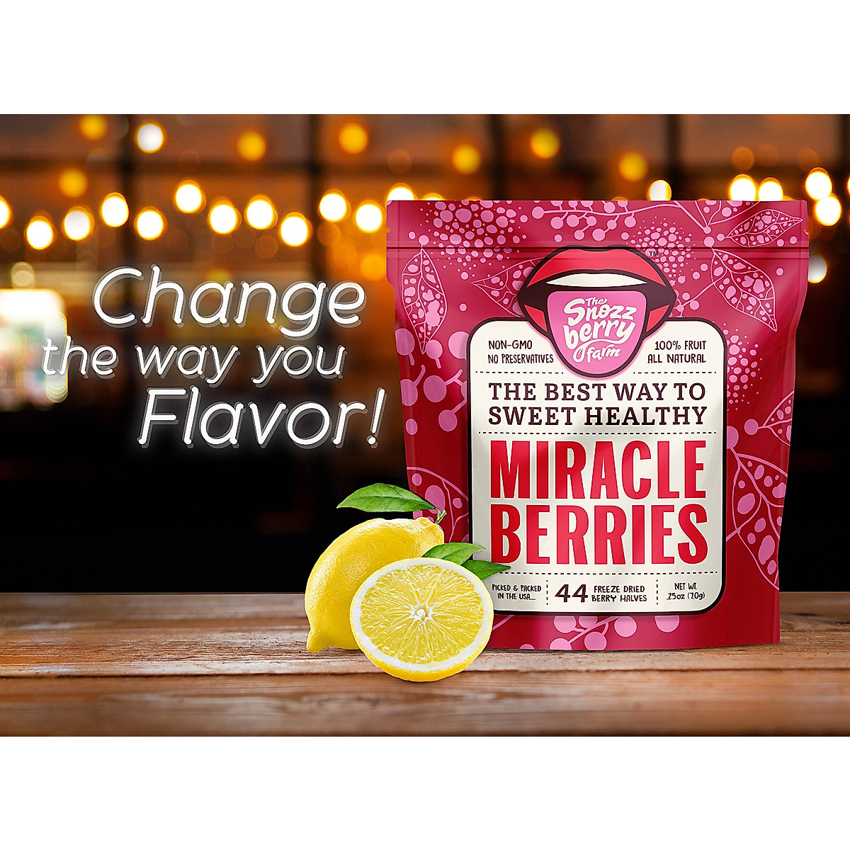 Miracle Berries by Snozzberry Farm | 44 berry halves | Freeze-dried, Grown in the USA | Turn Sour Sweet | Best Value In The Marketplace