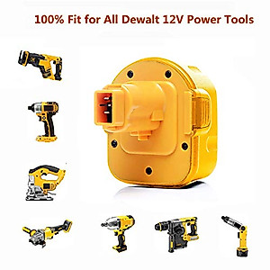 VANON [Upgraded to 4800mAh] Ni-MH 12V DW9071 DC9071 Replacement for Dewalt 12Volt Battery DW9072 DE9037 DE9071 DE9072 DE9074 DE9075 152250-27 397745-01,2-Pack