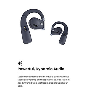 Cleer Audio ARC Open-Ear True Wireless Headphones with Touch Controls, Long-Lasting Battery Life, Touch Control, and Powerful Audio for Music, Podcasts, and More (Blue)