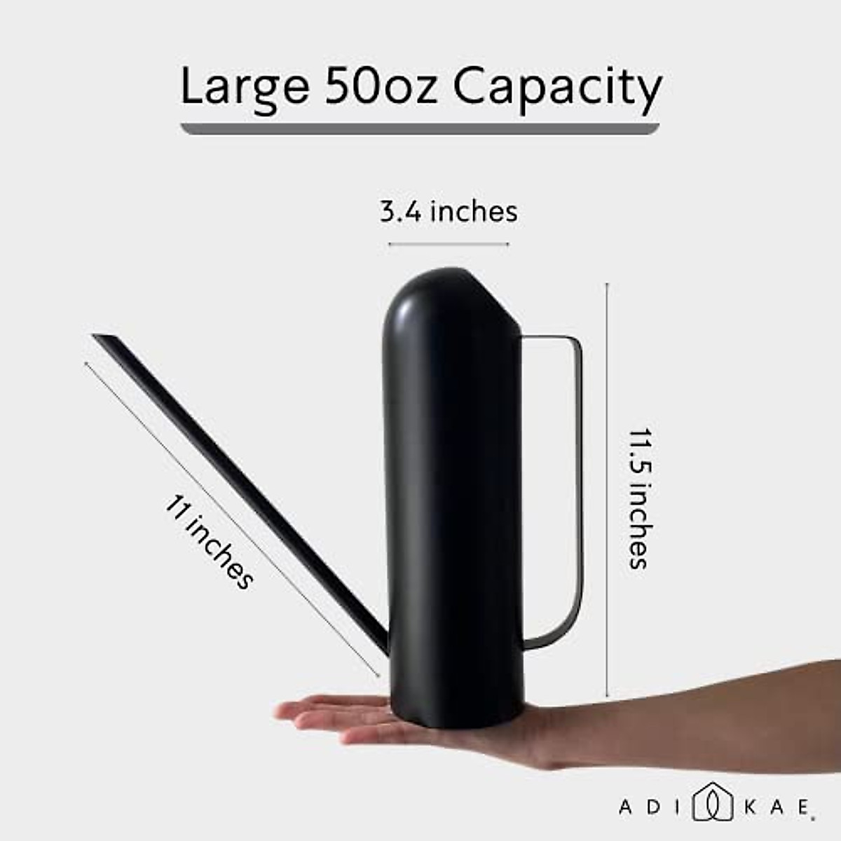 Indoor Watering Can with Long Spout - 50 Ounce Black Watering Can for Indoor Plants - Large Water Can for Plants - House Plant Water Can - Indoor Plant Watering Can