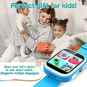 Kids Smart Watch,Birthday Gift for Girl Boy,Dual Camera Large Storage for MP3 Music Video Fun Games,HD Touchscreen Learning Educational Sports Digital Wristwatch wepfum Toddler Toy for kid Age 3-12 yr