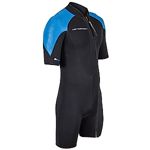 Henderson Men's 3mm Thermoprene Pro Front Zip Shorty Wetsuit, Black/Blue, 6XL