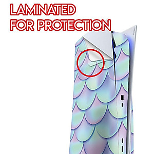ITS A Skin Skins Compatible with Sony Playstation 5 Console Disc Edition - Protective Decal Overlay Stickers wrap Cover - Mermaid Scales Blue Pink