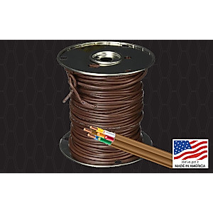 Southwire 64170422 18/7 Solid Copper Class 2 Power-Limited Thermostat Wire; 50 feet ; Brown