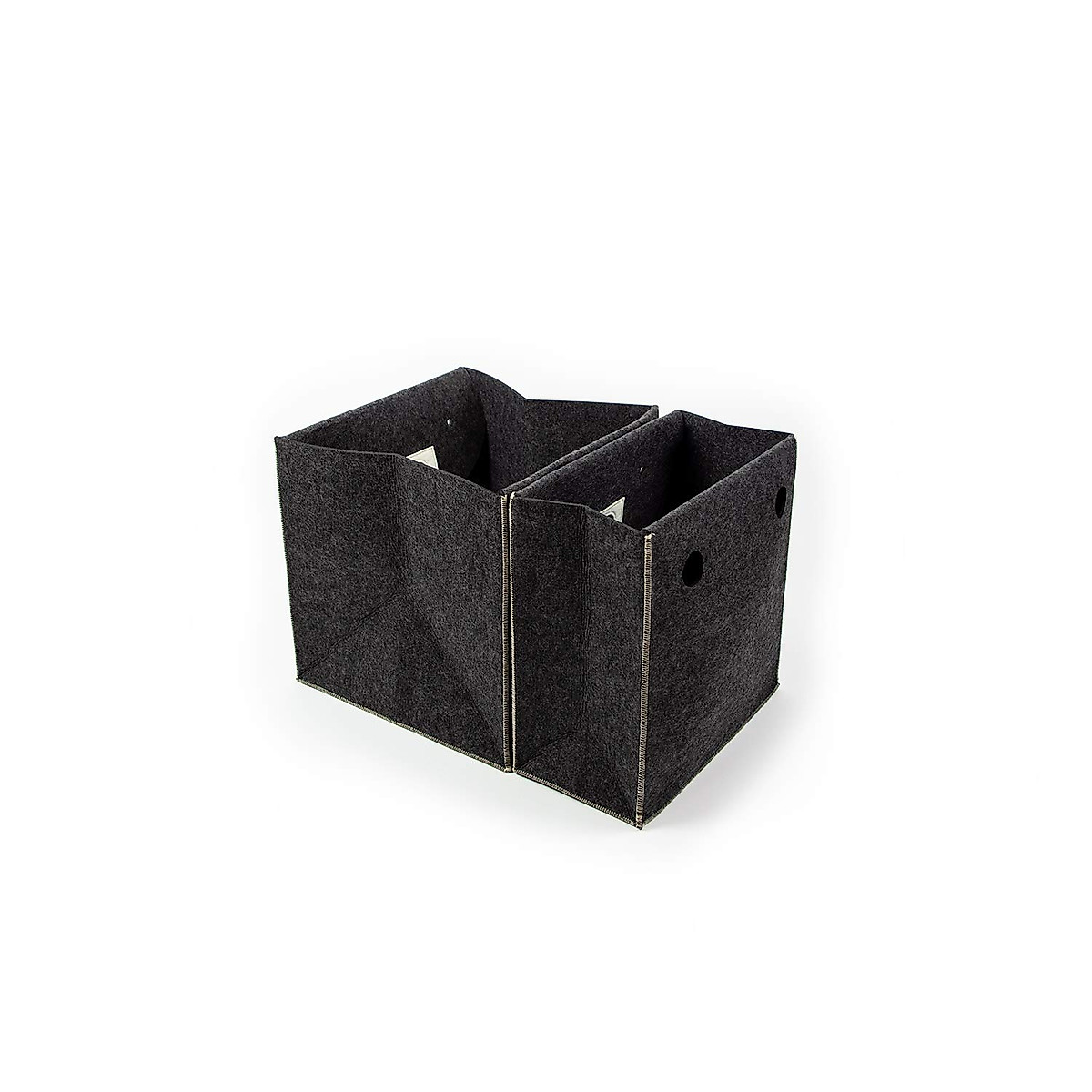 Three by Three Seattle Felt-Like-It™ Short-Slim Connectable Bins: Stylish and Versatile Storage Solutions for Laundry and More 15” tall x 7.5” wide x 15” deep